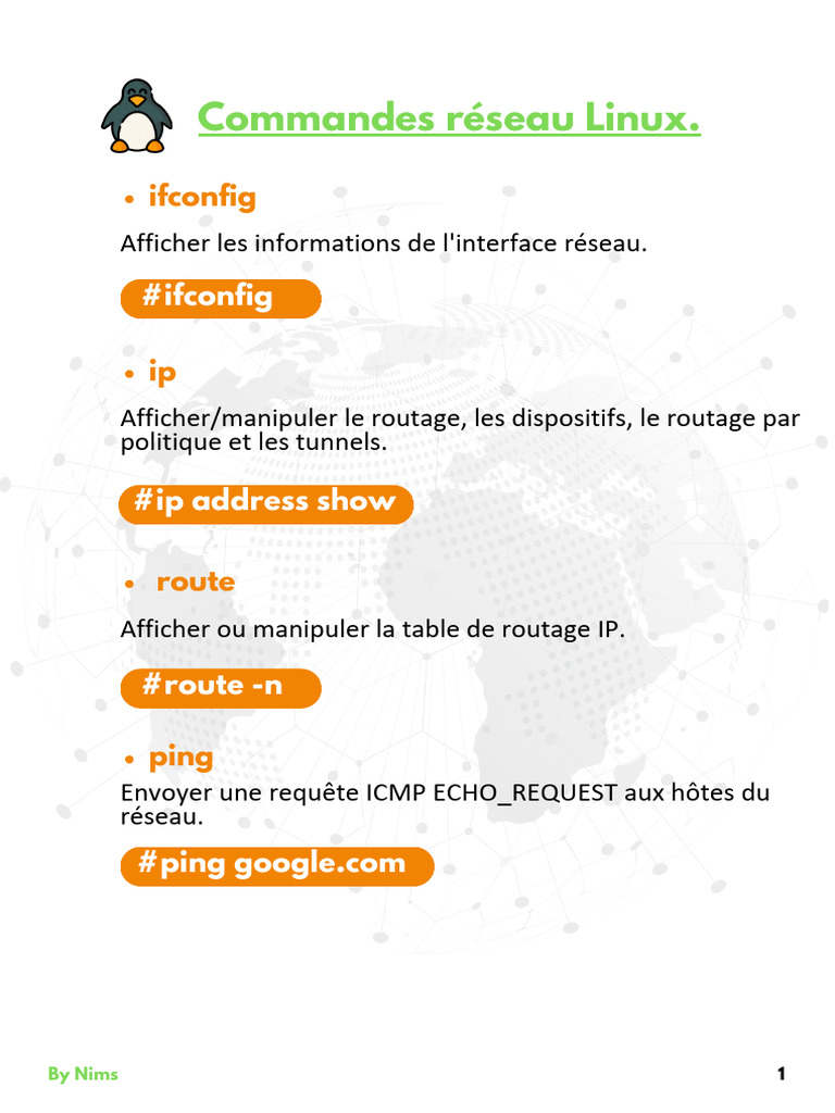 Commandes Reseau Linux 1726585900 | PDF