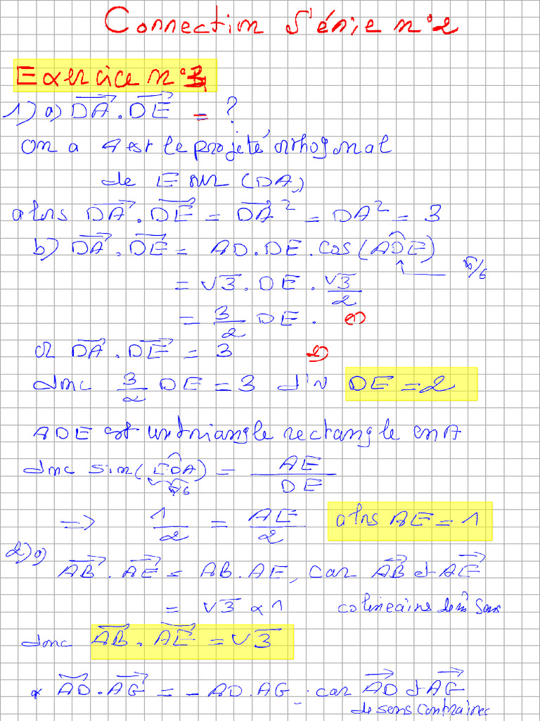 3 Maths Correction Exercice Serie 2 Pdf