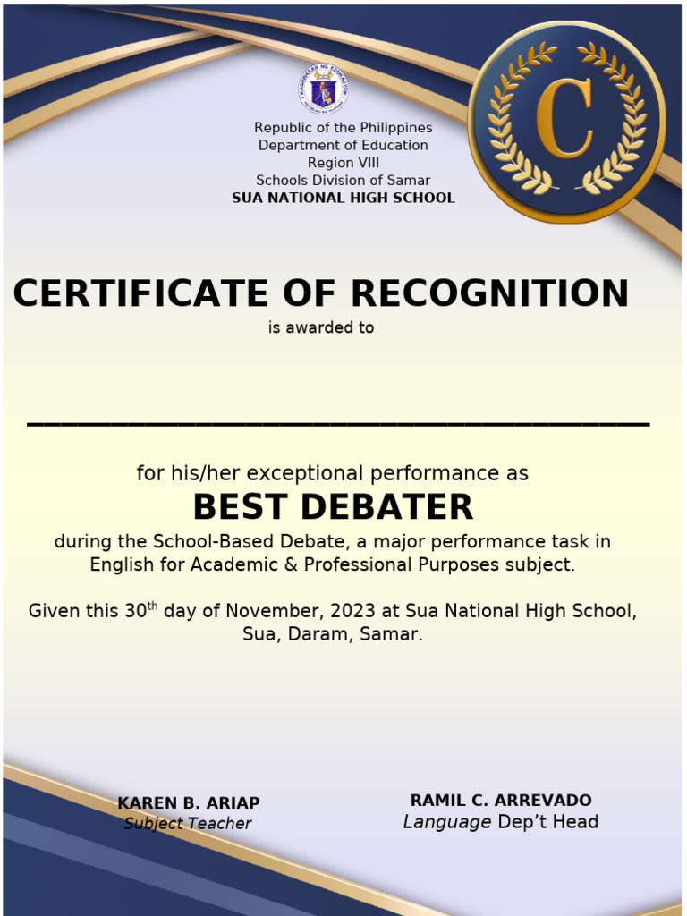 Best Debating Award | PDF
