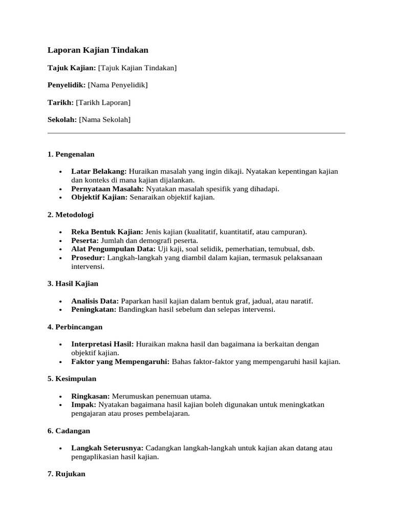 Contoh Laporan Kajian Tindakan | PDF