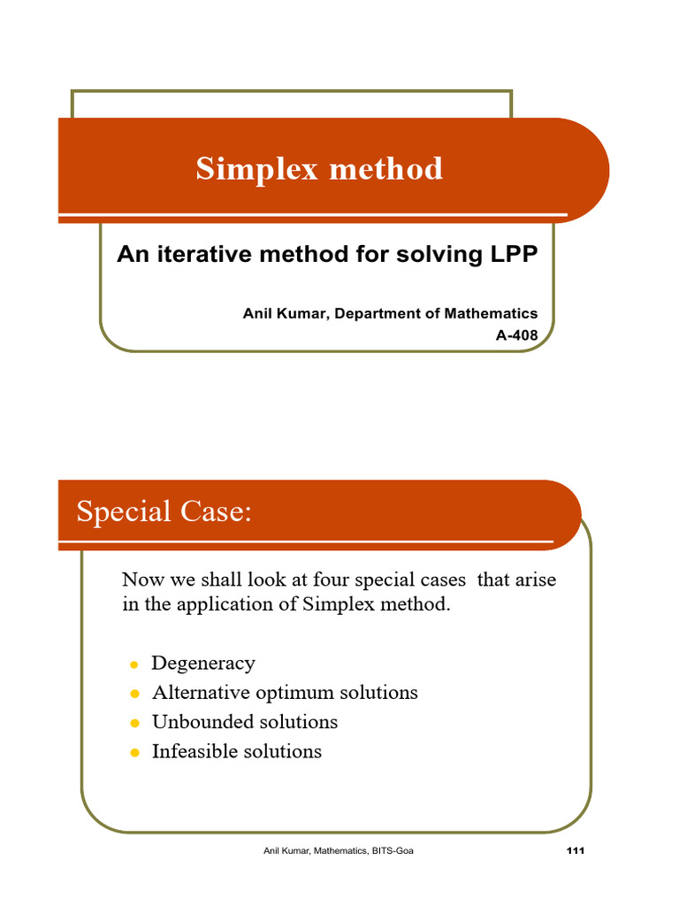 Simplex Method-Special Cases | PDF