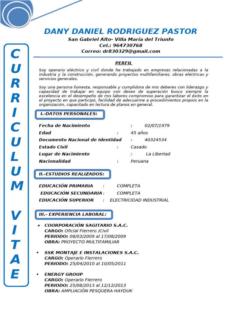 CURRICULUM Dany Rodriguez 01.10.2024 | PDF