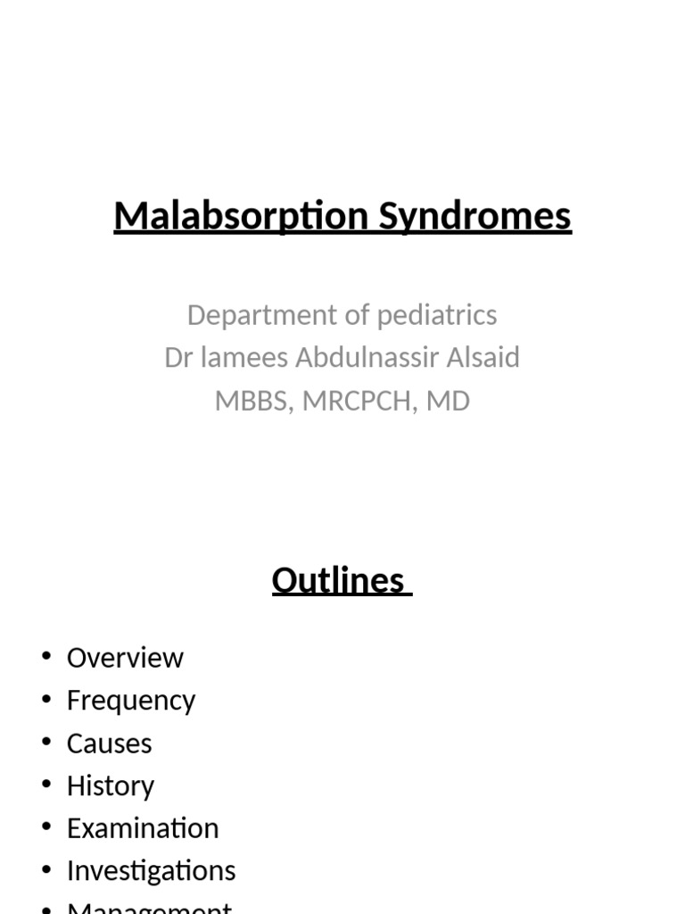 3.2.malabsorption Syndromes | PDF | Coeliac Disease | Wellness