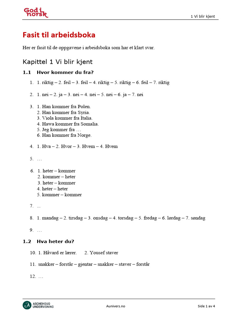 GIN1 AB Fasit BM Kapittel 1 2 3 2023 | PDF