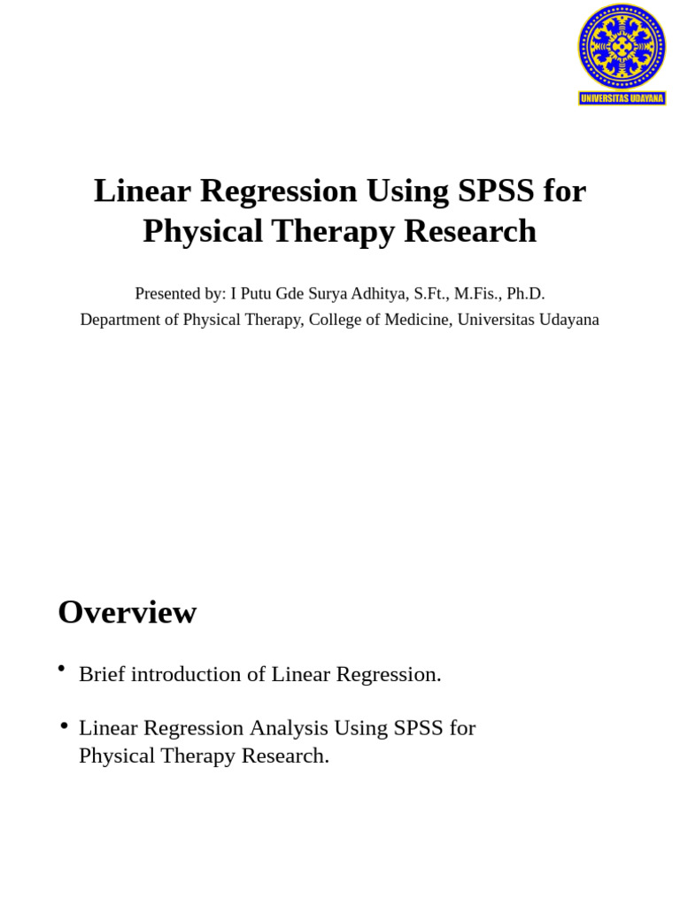Linear Regression Using SPSS | PDF