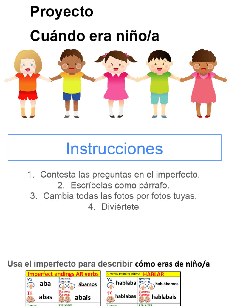 3.2-1 Proyecto Imperfecto Cuando Era Niño - A | PDF