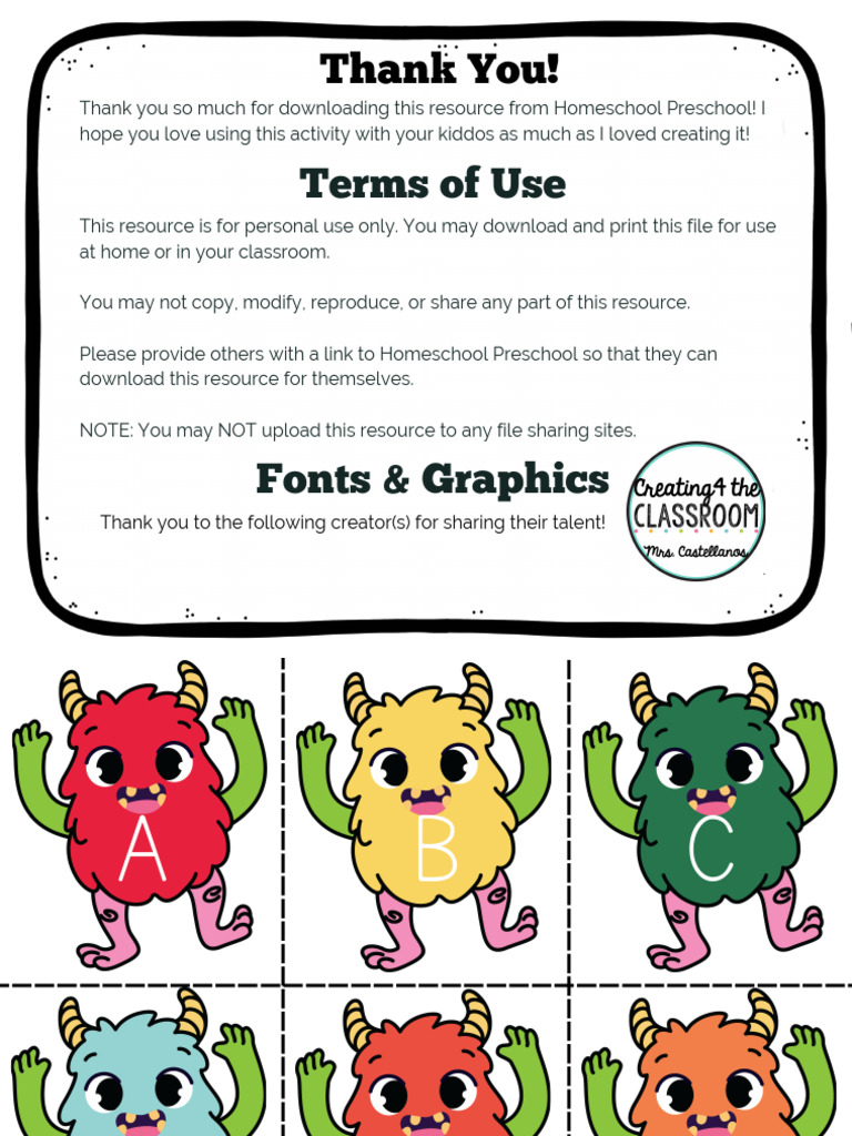 ABC Monster Game | PDF