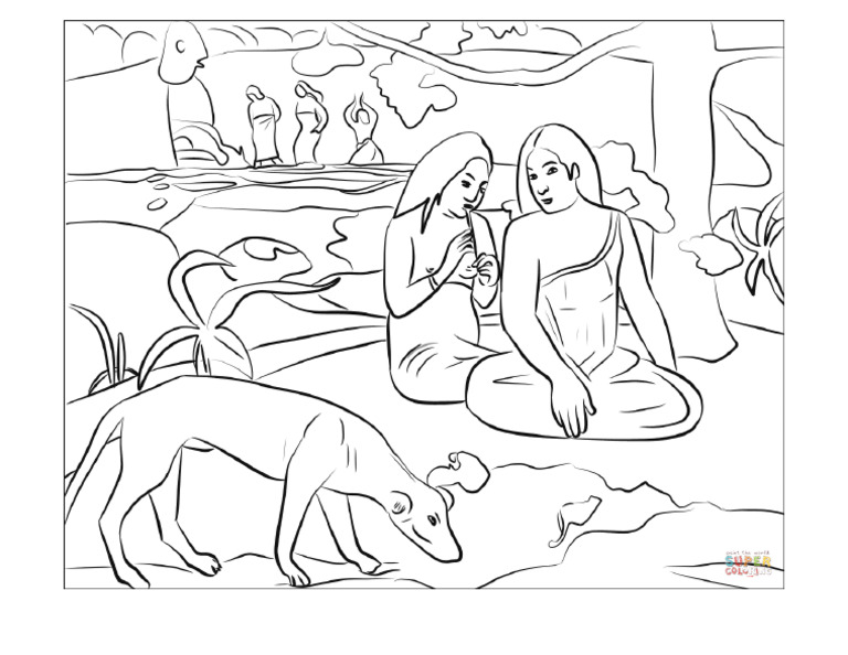 Dibujo de Arearea de Paul Gauguin para Colorear - Dibujos para Colorear ...