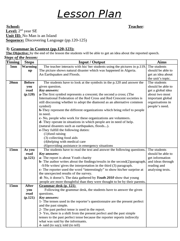 No Man is an Island Lesson Plan | PDF | Linguistics