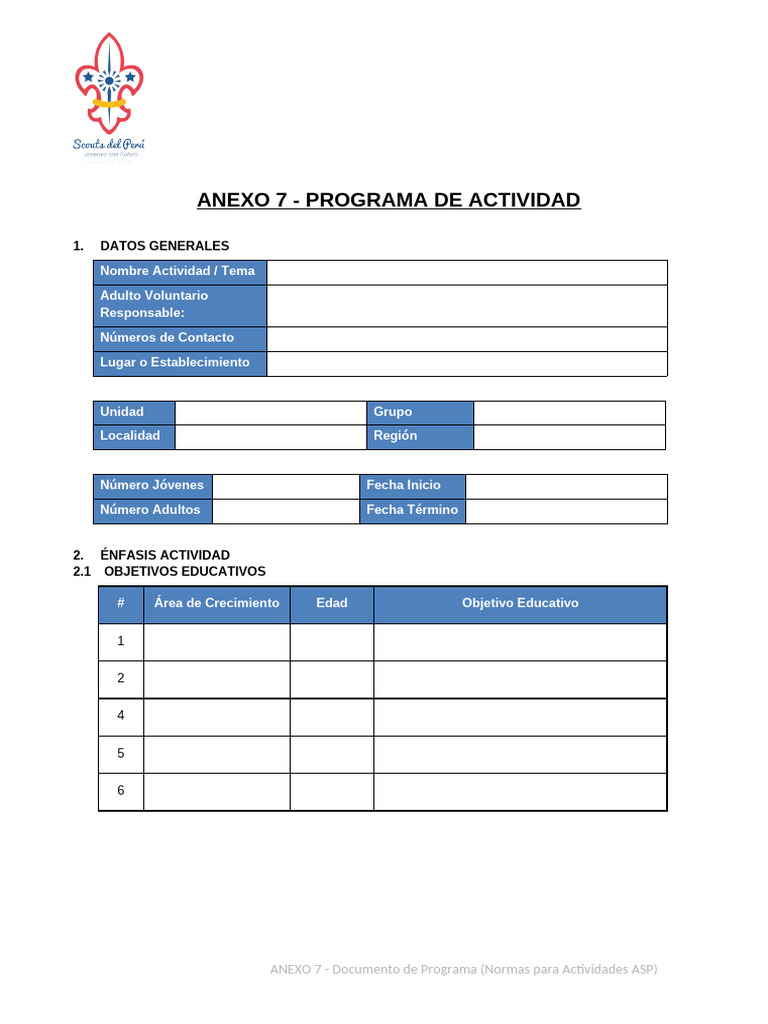ANEXO-7-Documento de Programación de Actividades | PDF