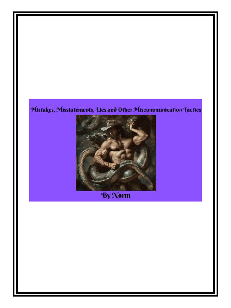 Mistakes, Misstatements, Lies and Other Miscommunication Tactics | PDF ...