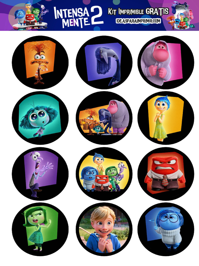 Stickers Etiquetas Intensamente Del Reves Inside Out Imprimir Gratis | PDF