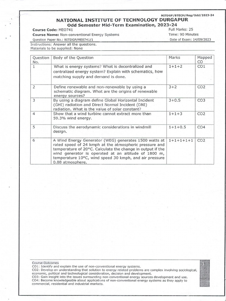 MEO Odd Sem Mid-Term 2023-24 | PDF