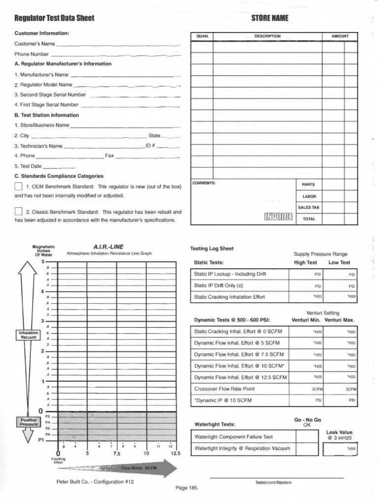 Regulator Test Sheet | PDF