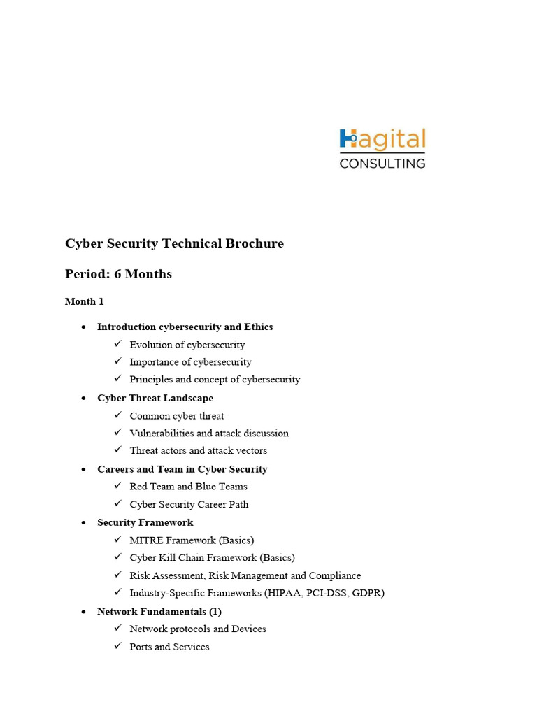 Cyber Security Technical Brochure - Updated | PDF