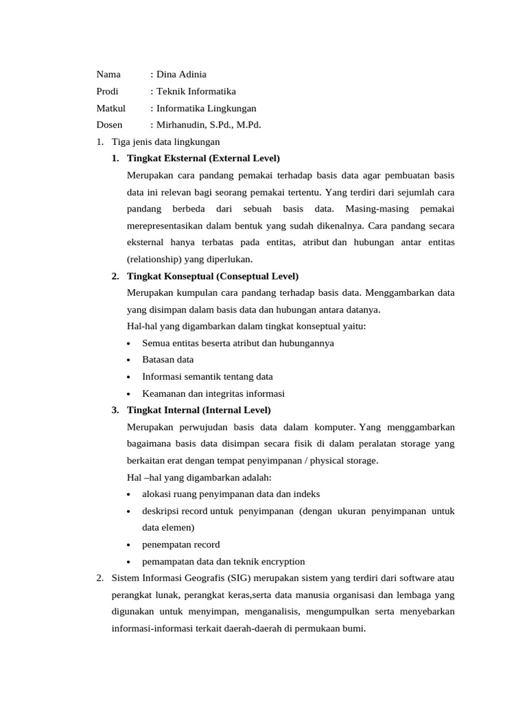 Inventarisasi Data Lingkungan Hidup | PDF