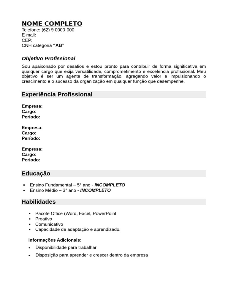 2 - Modelo de Curriculum | PDF