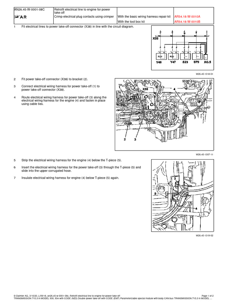 Retrofit Electrical Line To Engine For Power Take-Off1 | PDF