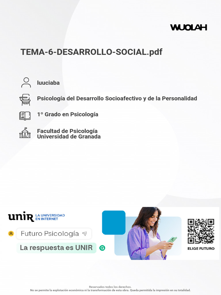 Wuolah Free Tema 6 Desarrollo Social | PDF