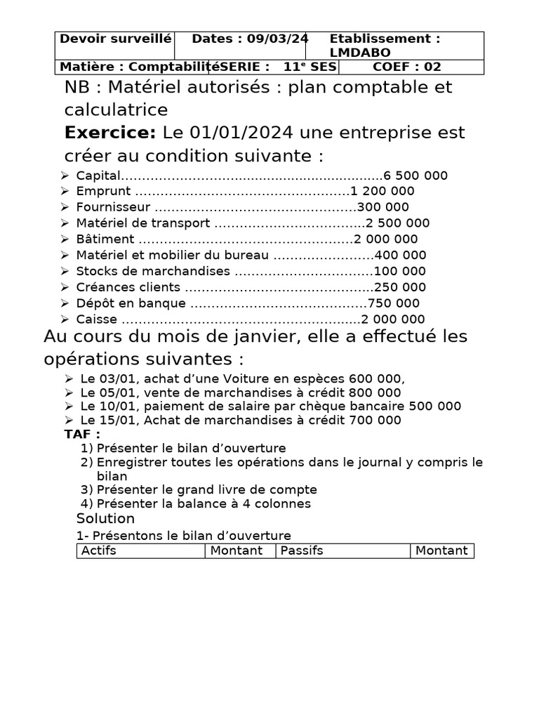 Devoir Surveiller | PDF