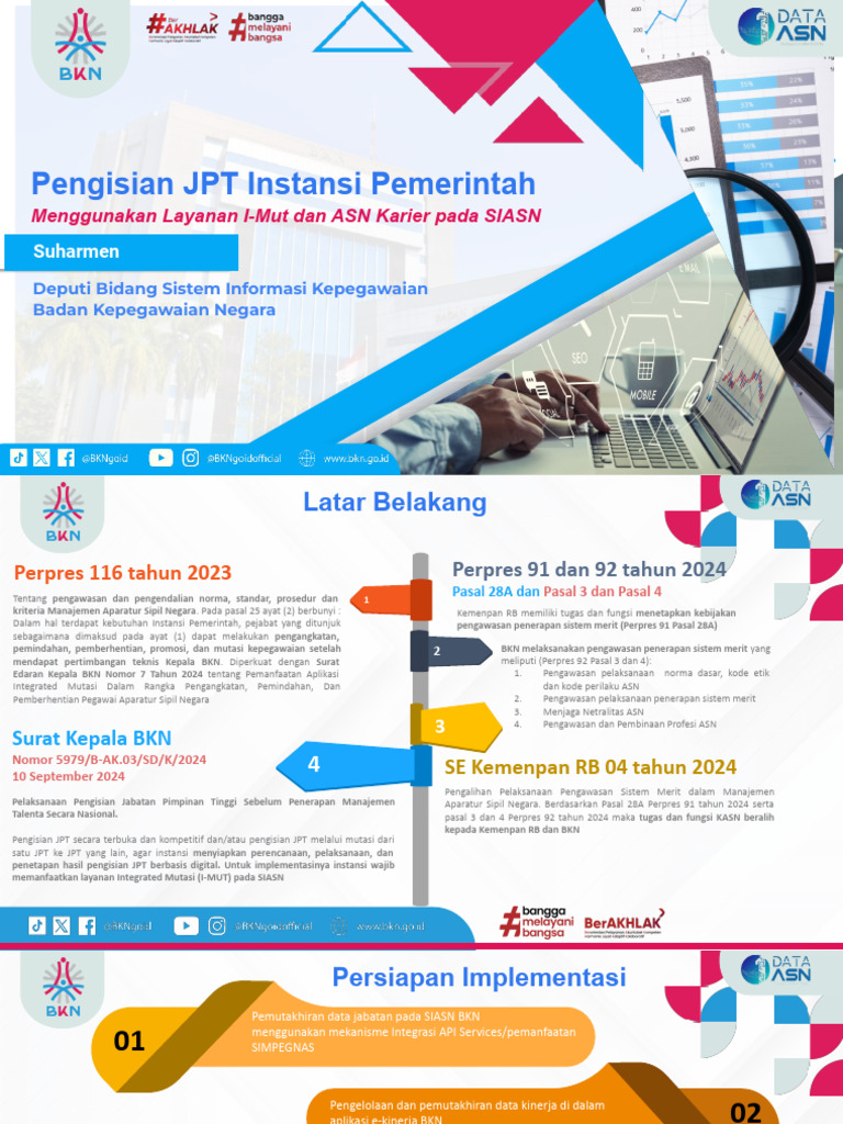 Bahan Penjelasan IMut-ASN Karier-Deputi SINKA | PDF