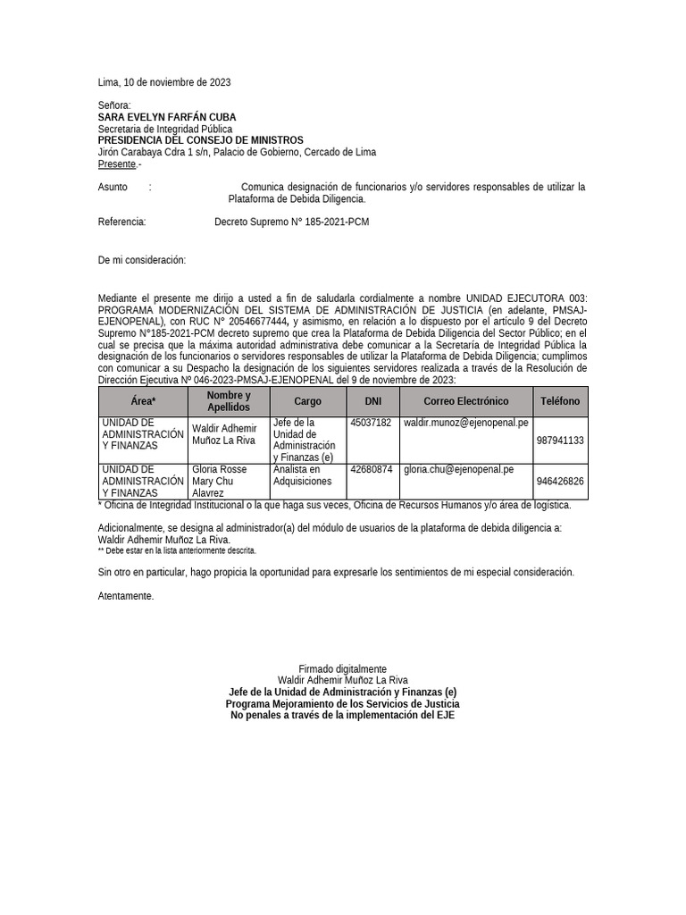 Oficio - Debida Diligencia-Uaf | PDF | Gobierno | Finanzas y dinero