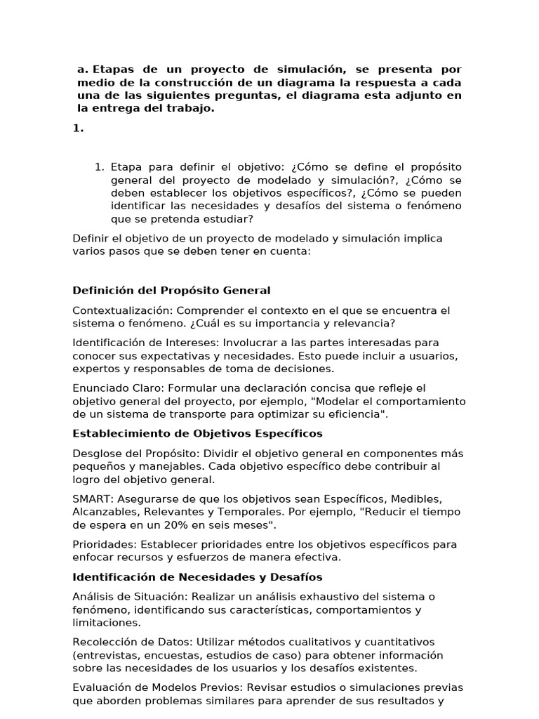 Etapas de Un Proyecto de Simulación | PDF | Simulación | Investigación ...