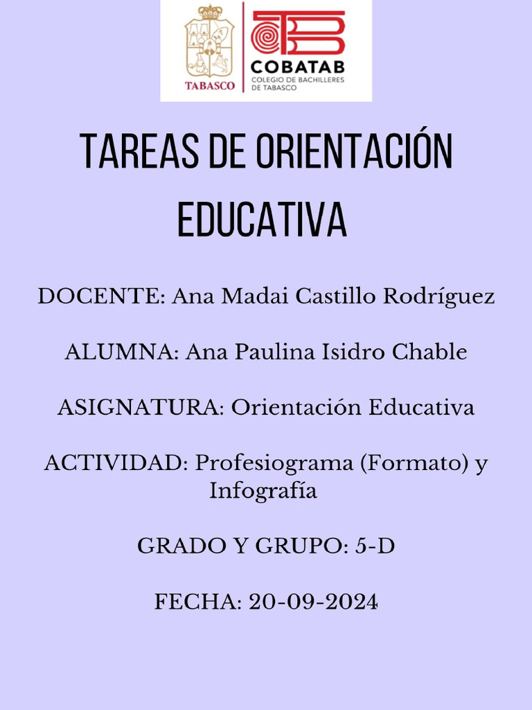 Ana Paulina Isidro Chable - Tareas de Orientación 26 Sep. 24 07 29 31 | PDF