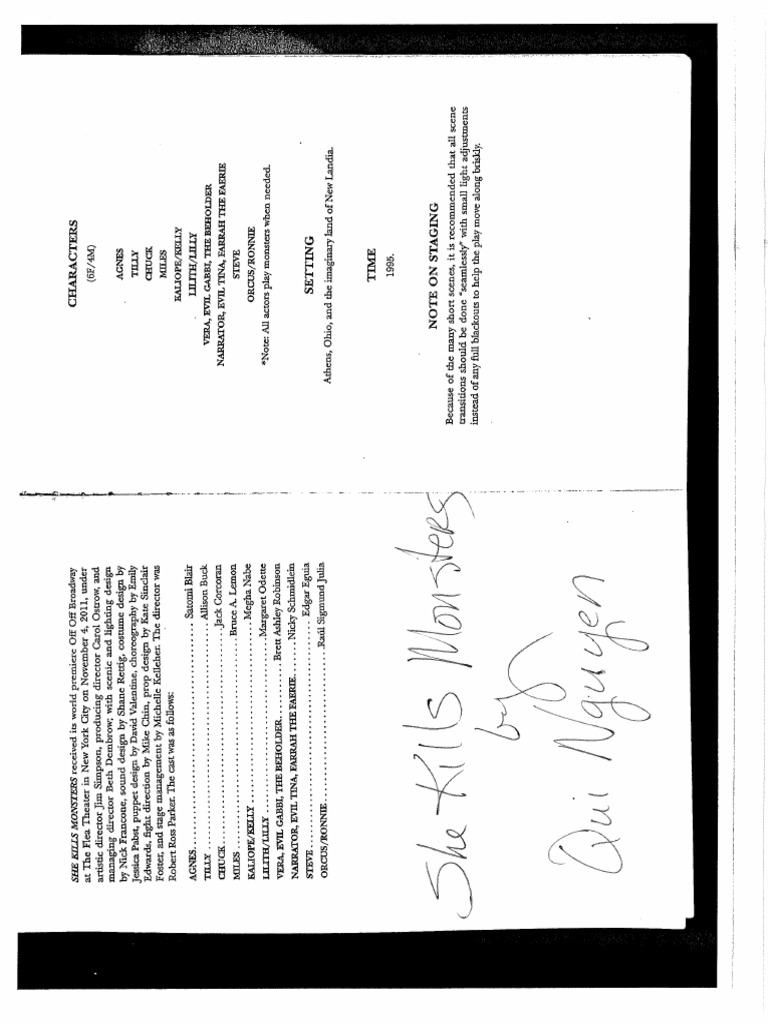 She Kills Monsters Script | PDF