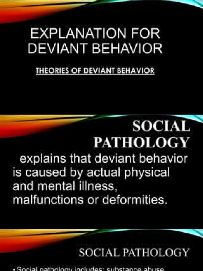 Explaination For Theories of Deviance | PDF