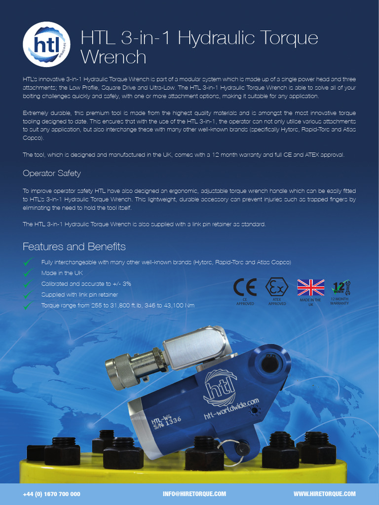 HTL 3-in-1 Hydraulic Torque Wrench | PDF
