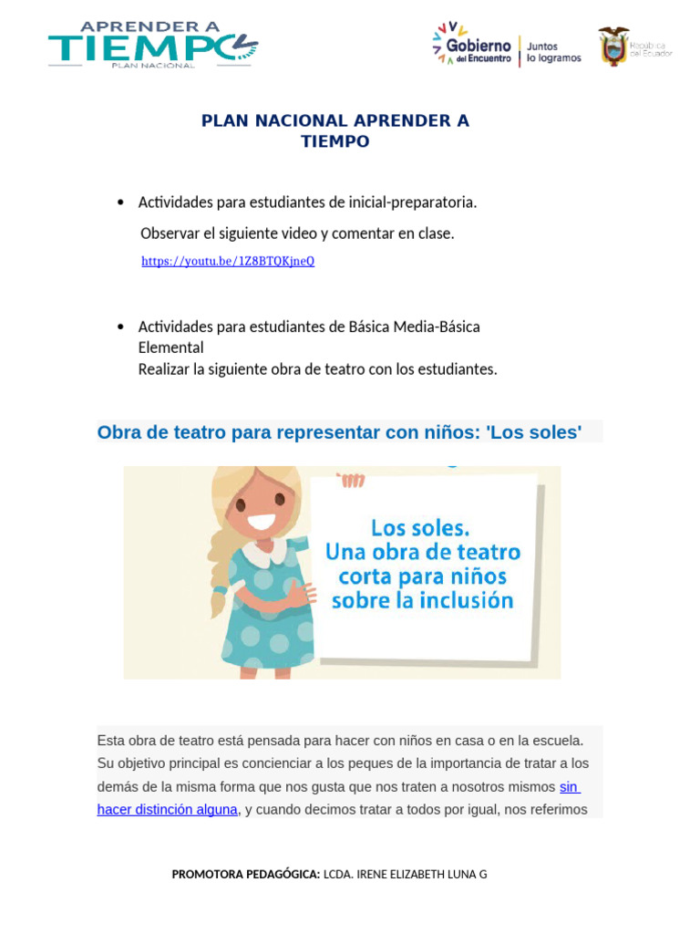 Actividades de Inclusión | PDF