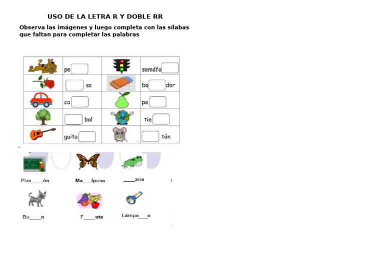 Uso de La Letra R y Doble RR | PDF