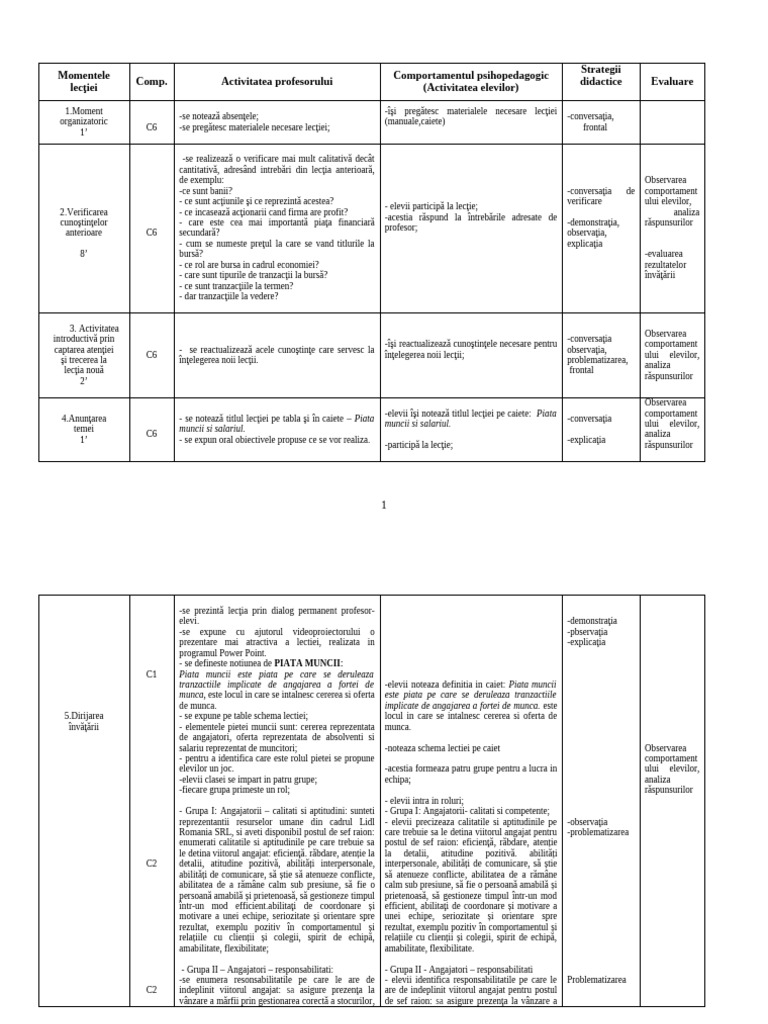 Proiect Didactic | PDF