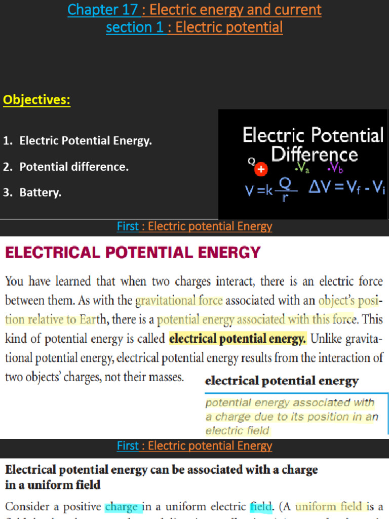 Chapter 17 Electric Energy and Current | PDF