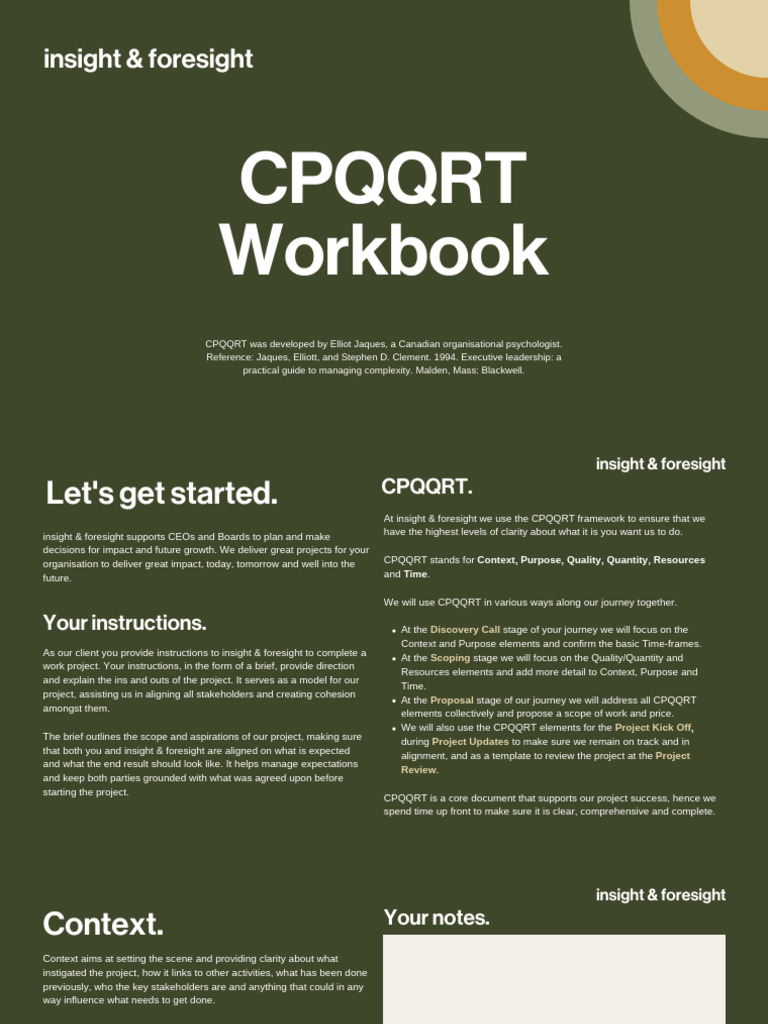 CPQQRT Workbook | PDF