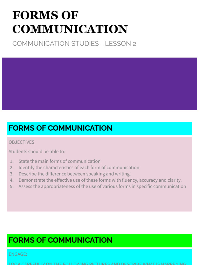 Forms of Communication | PDF