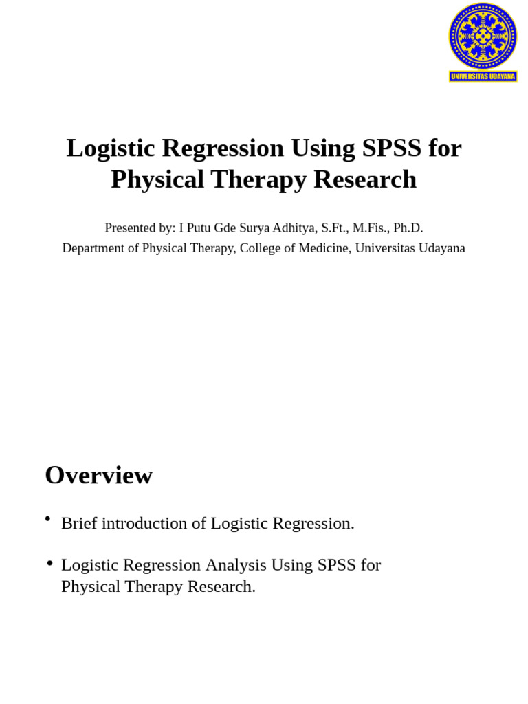 Logistic Regression Using SPSS | PDF | Logistic Regression | Dependent And Independent Variables