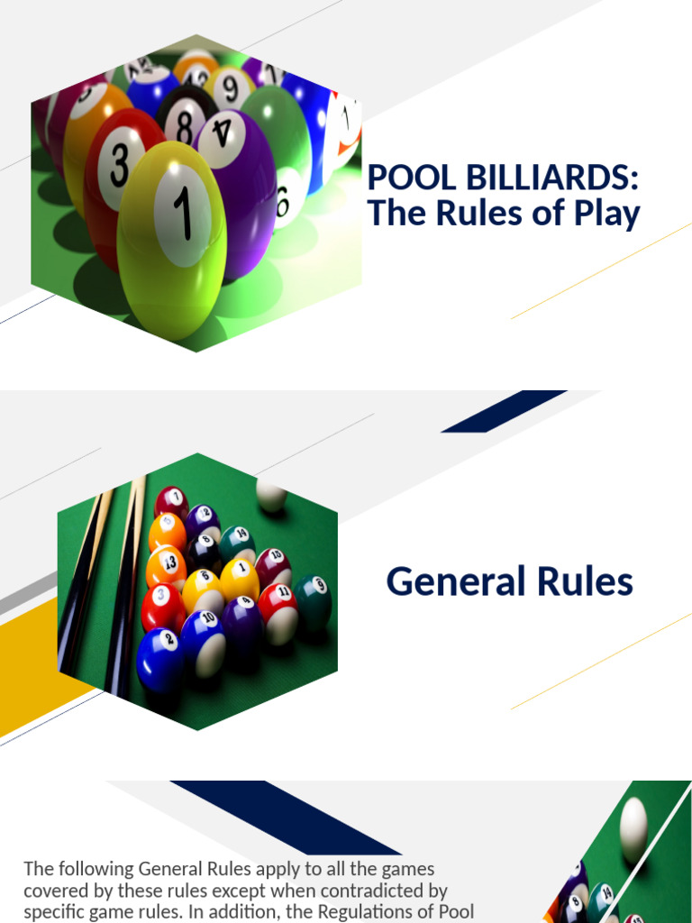 GENERAL-RULES in Billiards | PDF | Cue Sports | Pool (Cue Sports)