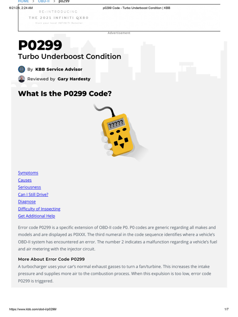 p0299 Code - Turbo Underboost Condition - KBB | PDF