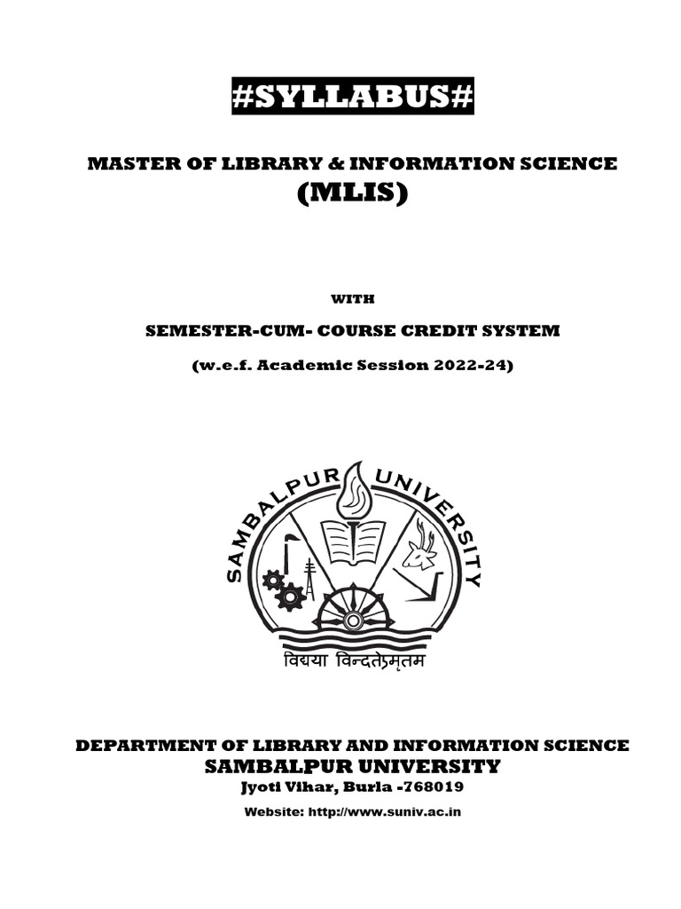 LIS Syllabus 2022 23 | PDF