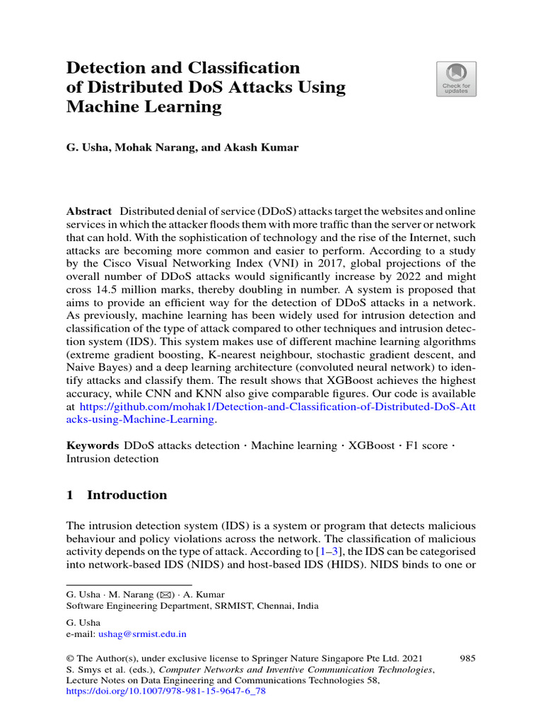 Developing Realistic Distributed Denial of Service (DDoS) Attack ...