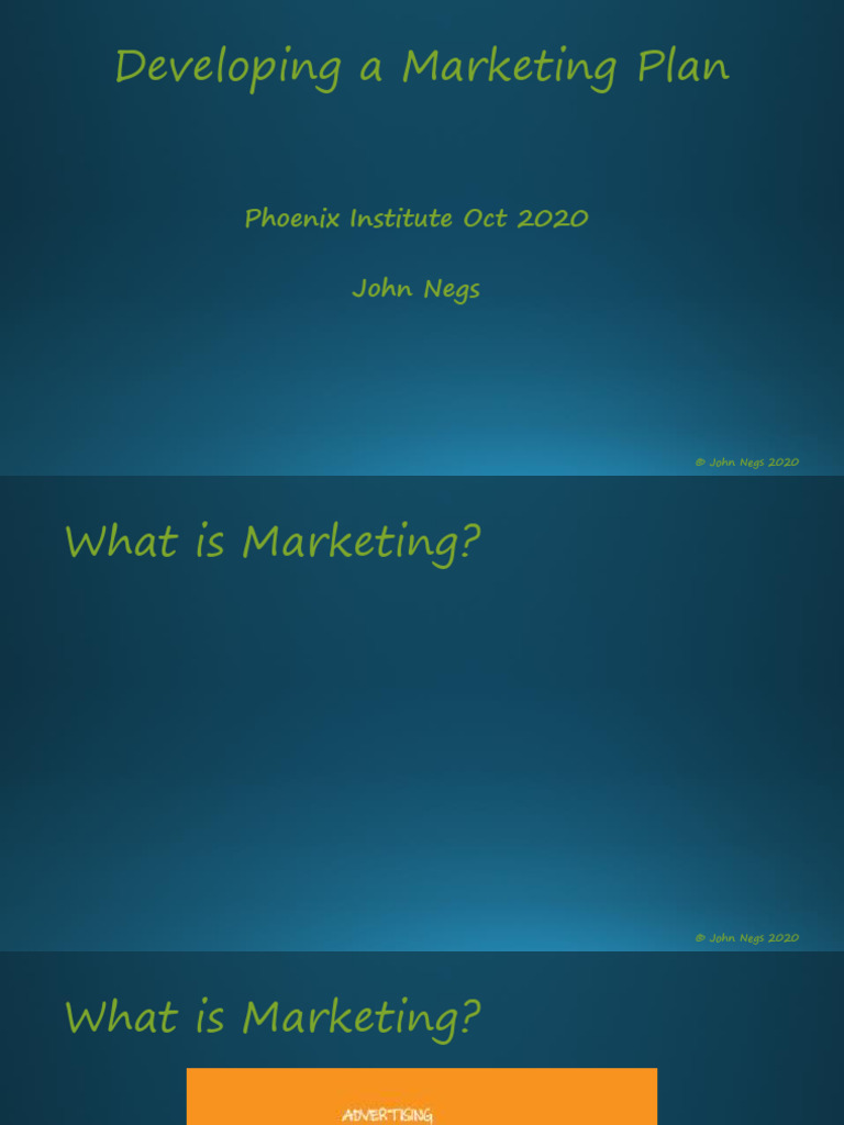 Developing A Marketing Plan V2 Pt1 | PDF