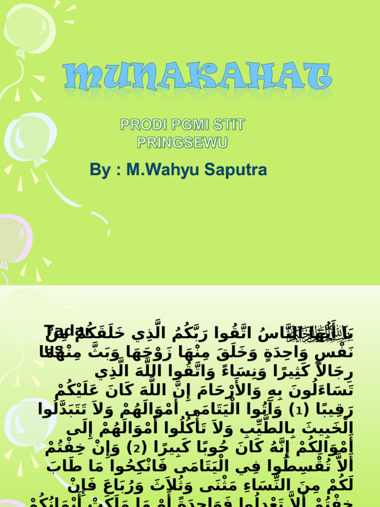 Munakahat M.wahyu Saputra | PDF