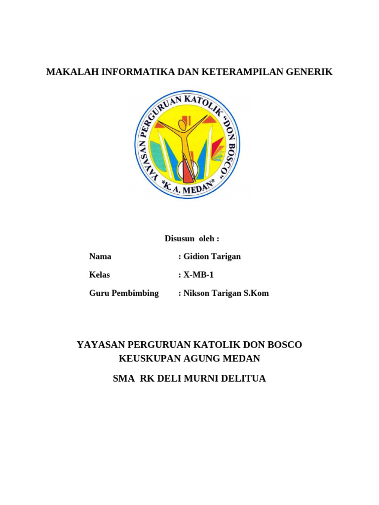 Makalah Informatika Dan Keterampilan Generik Gidion Tarigan | PDF