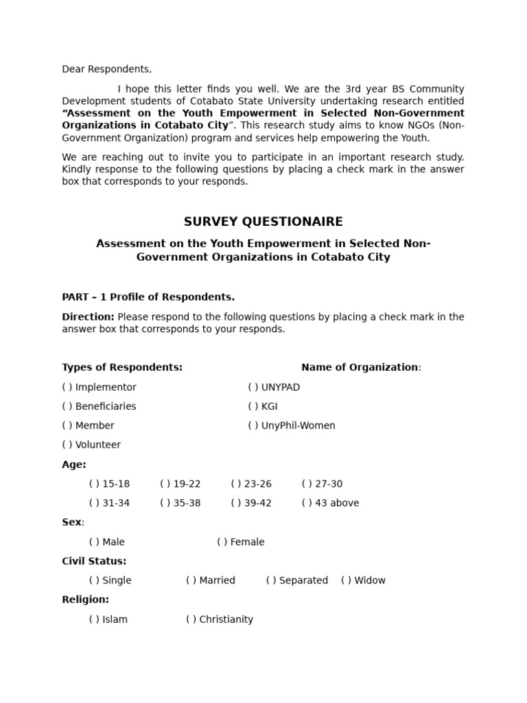Dear Respondents | PDF