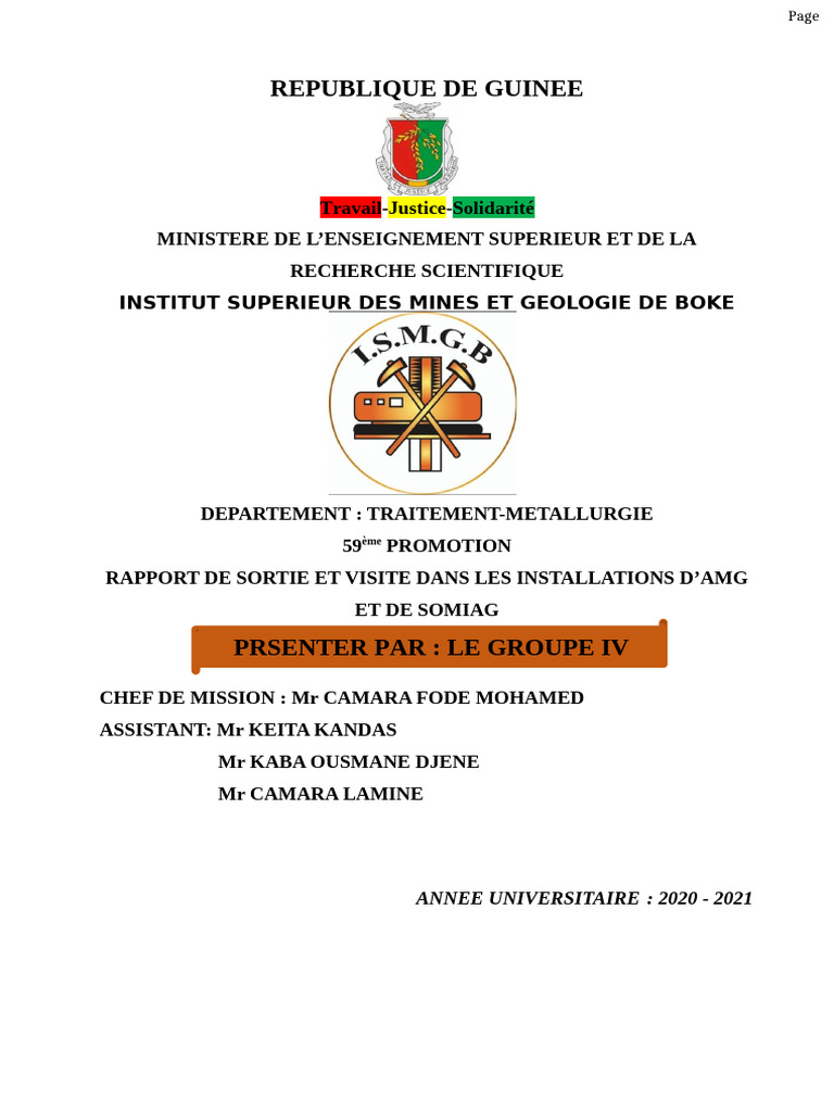 Rapport de Sortie Et Visite Groupe IV T-M | PDF