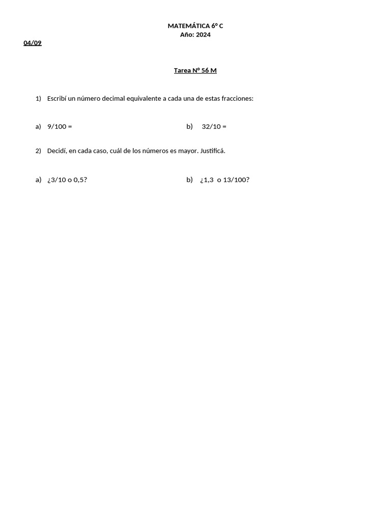 Tarea 56 M 04-09 6to C | PDF
