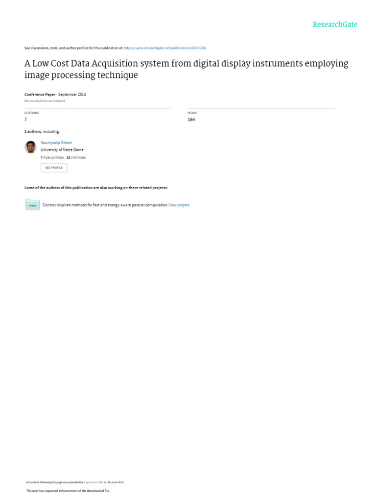 A Low Cost Data Acquisition System From Digital Display | PDF | Artificial Neural Network ...