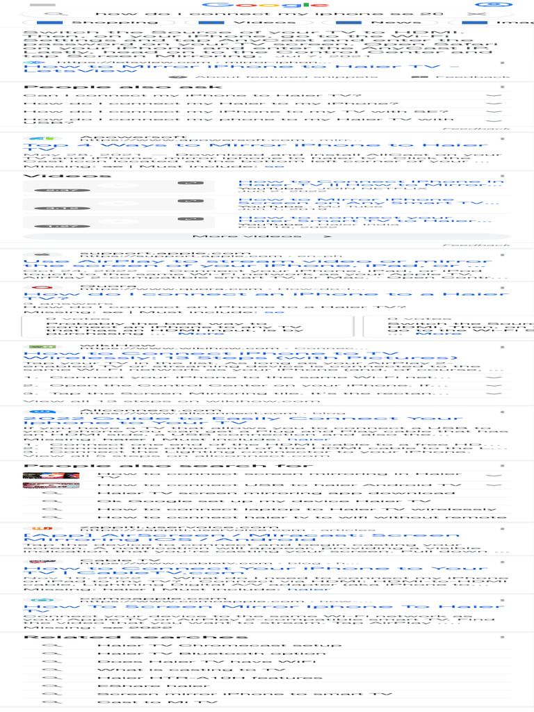 How Do I Connect My Iphone Se 2022 To My Haier TV | PDF